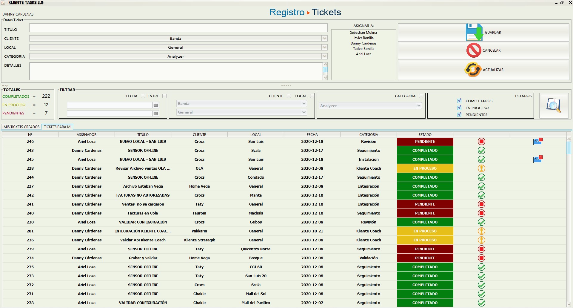 Administrador de Tickets - Java